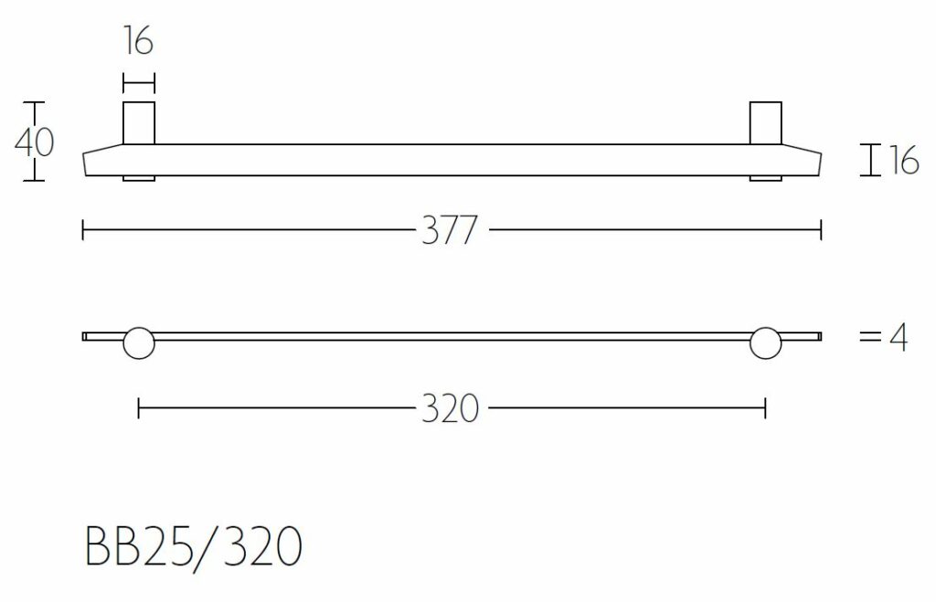 Meubelgreep TENSE BB25/320 mat zwart 320 mm | Online Deurbeslagshop