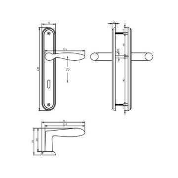 Intersteel deurklink George op langschild SL72 nikkel mat | Online ...