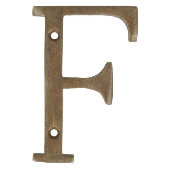 Letter groot F, brons antiek | Online Deurbeslagshop