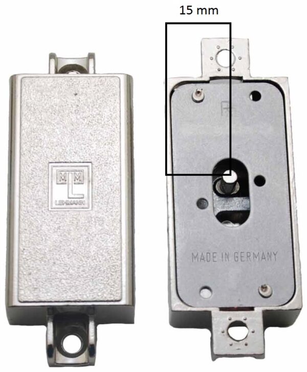 Spanjoletslot 15 mm rechts Vernikkeld | Online Deurbeslagshop