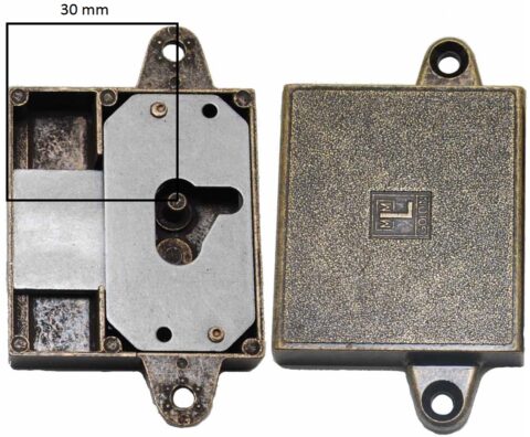 Meubelslot 30 mm rechts brons | Online Deurbeslagshop