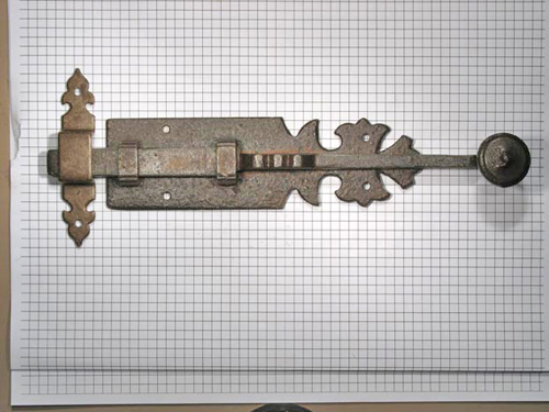 Schuif ijzer geroest met vanger | Online Deurbeslagshop