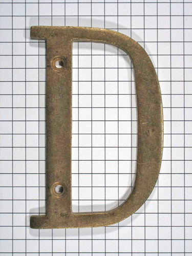 Letter groot D, brons antiek | Online Deurbeslagshop