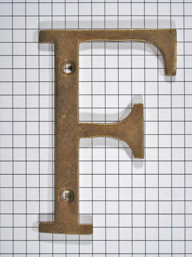 Letter groot F, brons antiek | Online Deurbeslagshop