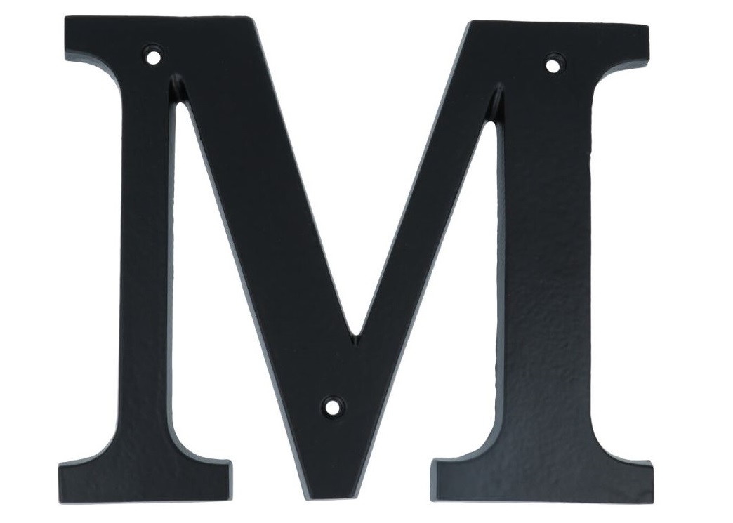 Letter M Extra Groot IJzer zwart 140 mm | Online Deurbeslagshop