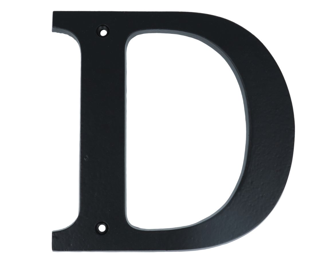 Letter D Extra Groot IJzer zwart 140 mm | Online Deurbeslagshop
