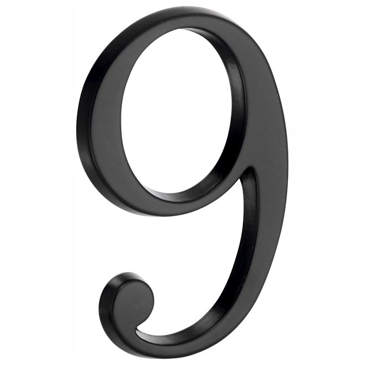 Huisnummer 9 Roman 120 mm mat zwart | Online Deurbeslagshop