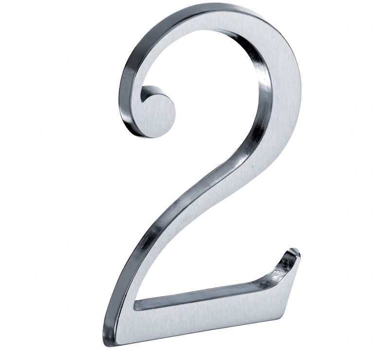 Huisnummer 2 Roman 120 mm mat chroom | Online Deurbeslagshop
