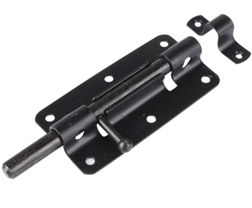 Starx deurgrendel met ronde schoot en sluitlus 100 mm zwart | Online ...