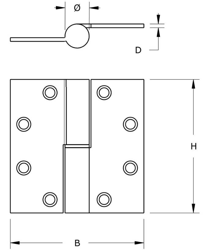 SKG3 Kogelstift paumelle rechte hoek 89x89 mm rechts staal verzinkt ...