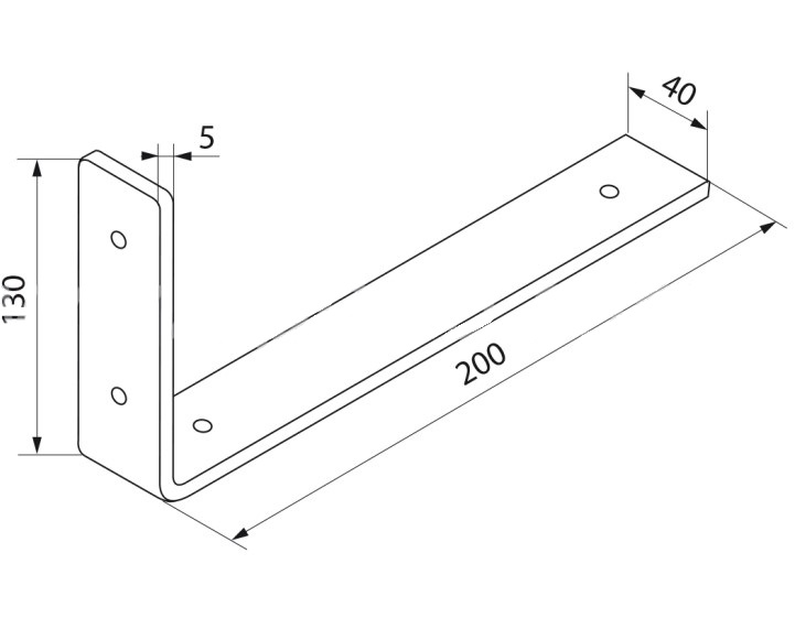Plankdrager LOFT 200x130 mm mat zwart | Online Deurbeslagshop