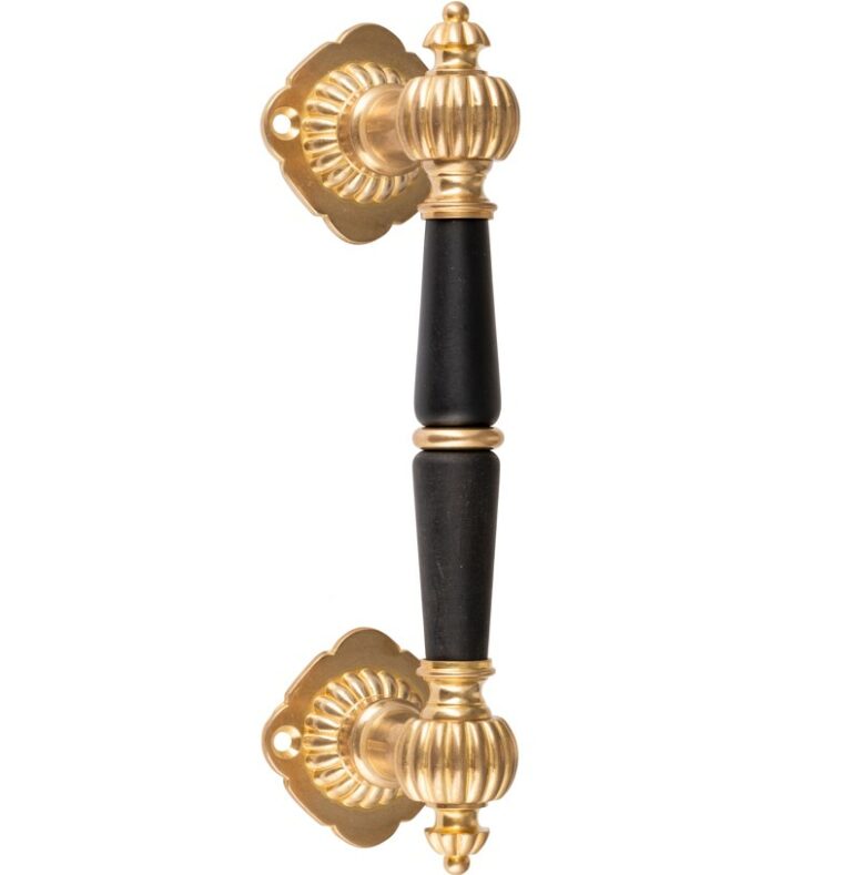 Deurgreep Nouveau ebben messing antiek | Online Deurbeslagshop