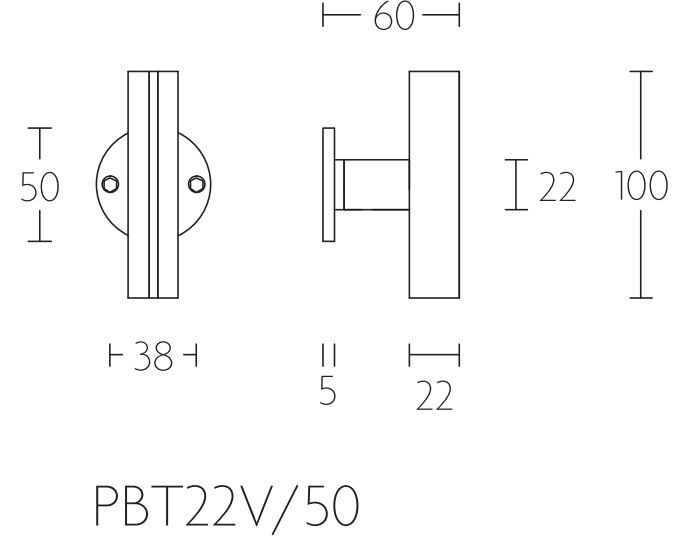 Vaste (Kast)Knop PIET BOON PBT22V/50 mat rvs/eikenhout zwart | Online ...