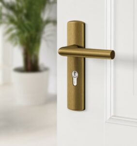 AXA curve klik schild PC55 met deurklink Milan aluminium brons | Online ...