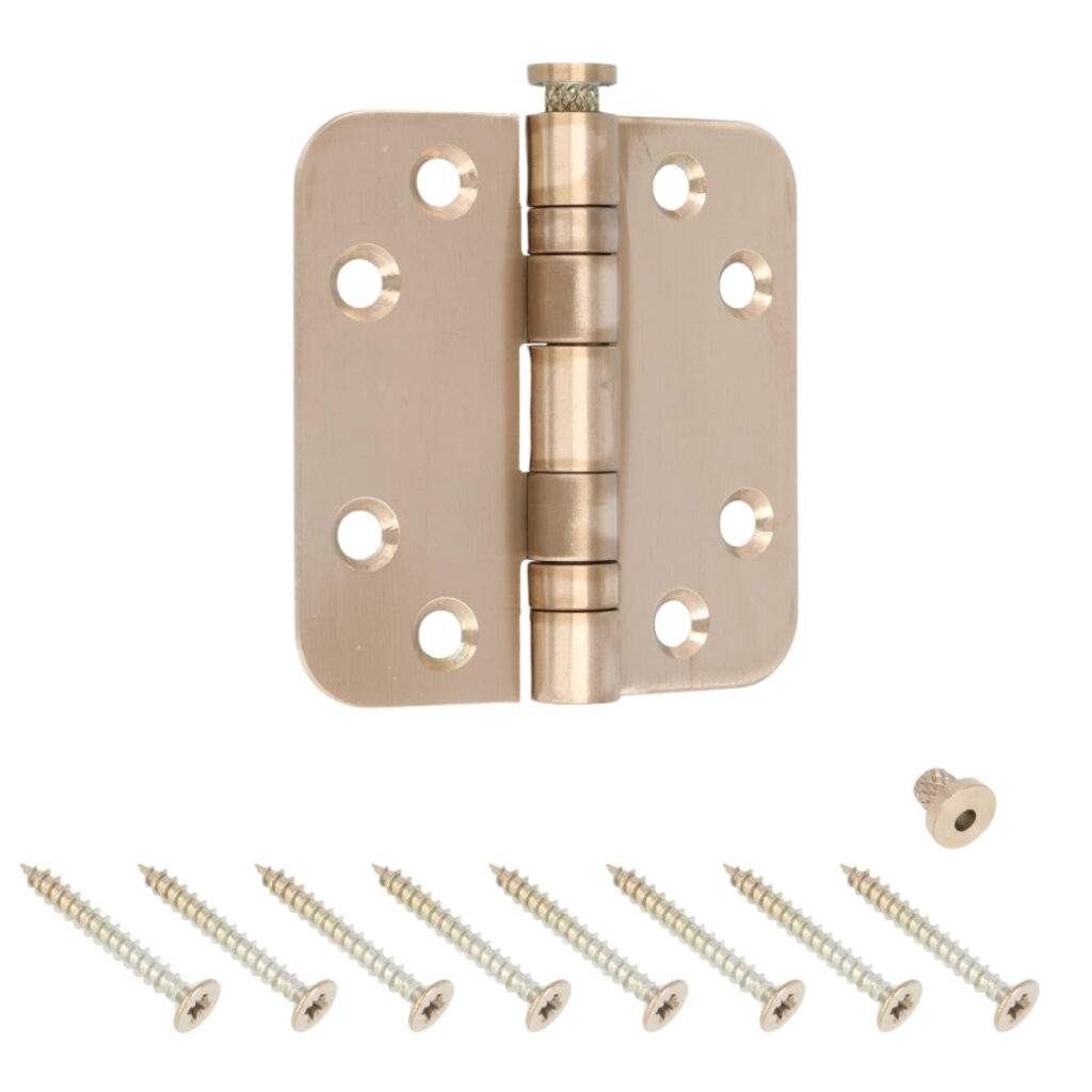 Kogellagerscharnier 7676 mm ronde hoek PVD licht brons | Online ...