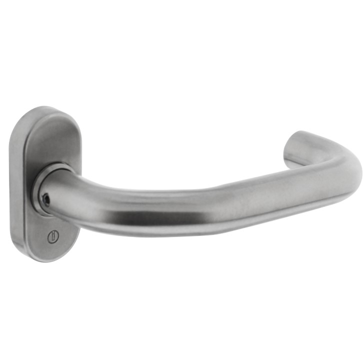 Intersteel enkele deurklink verkropt op ovaal rozet brandvertragend rvs ...