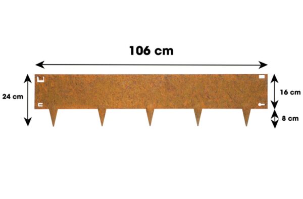 Cortenstaal borderrand 24x106 cm flexibel | Online Deurbeslagshop