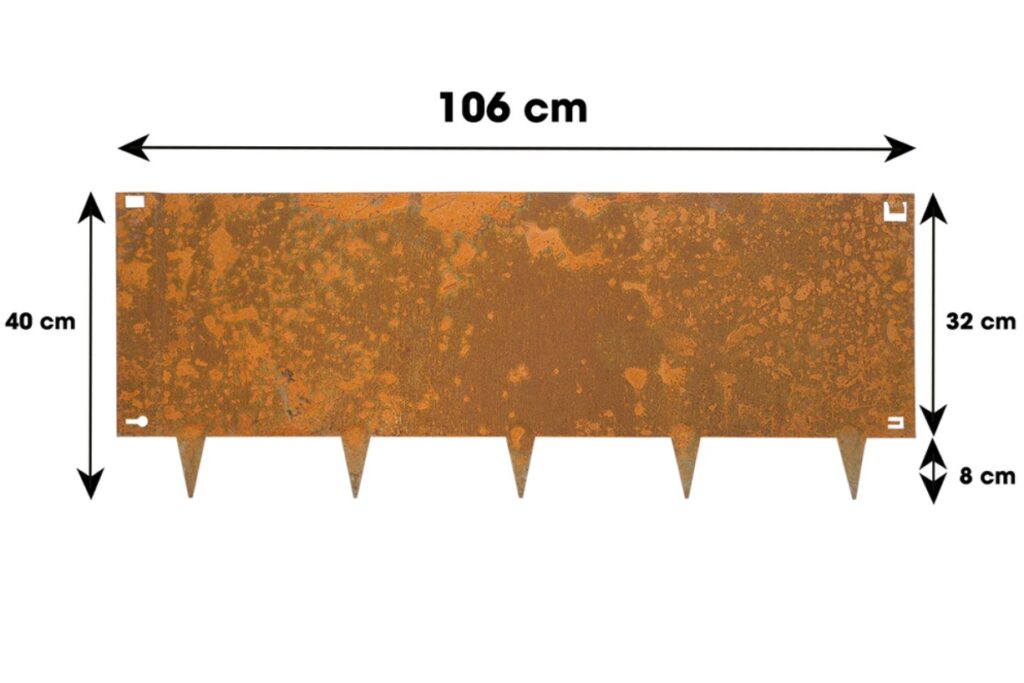 Cortenstaal borderrand 40x106 cm flexibel | Online Deurbeslagshop