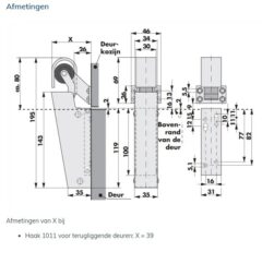 Dictator deuropvanger type 1600 N50 haak 1011 Grijs | Online Deurbeslagshop