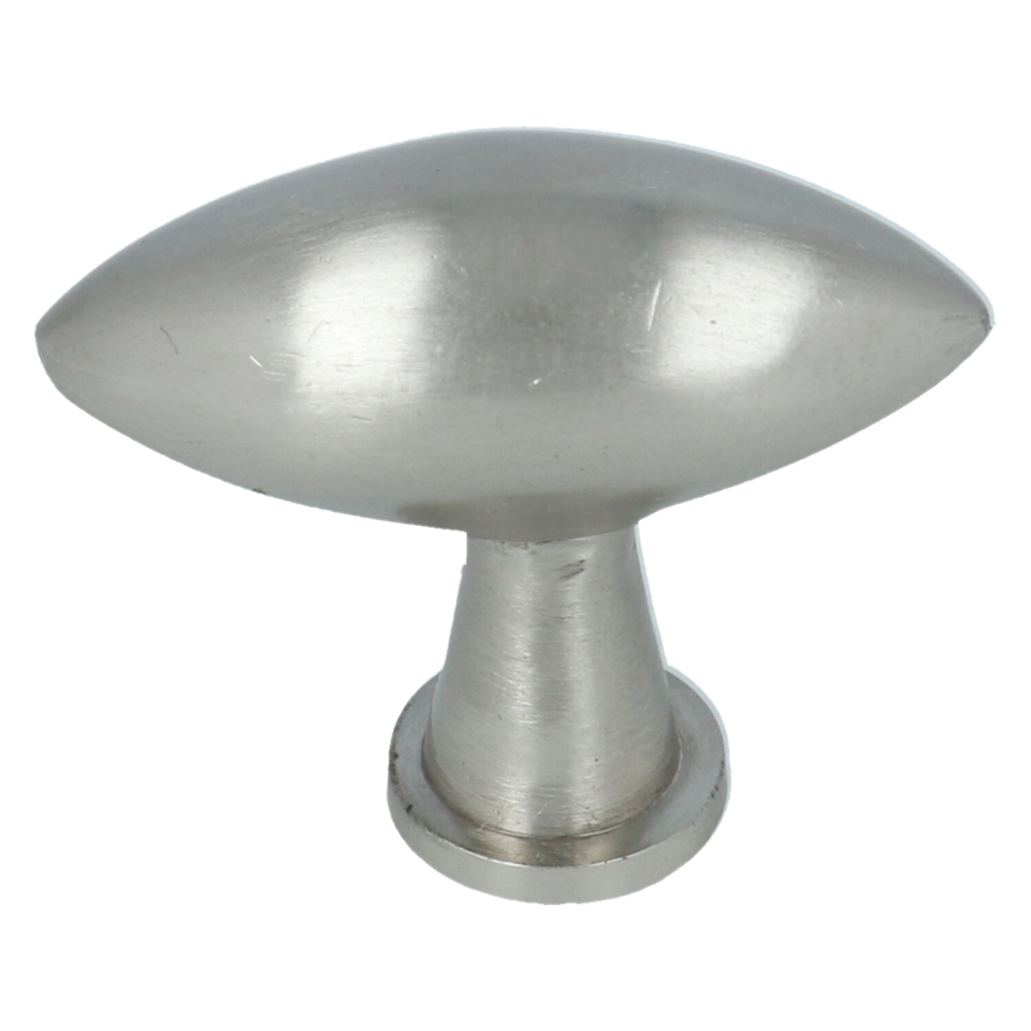 Knop ovaal 35 x 14 mm nikkel mat | Online Deurbeslagshop